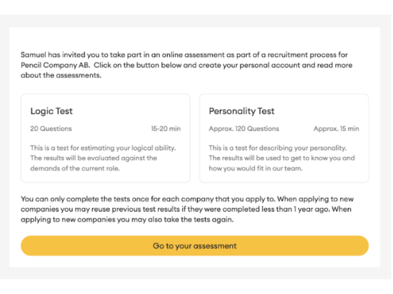 Candidate sign up flow