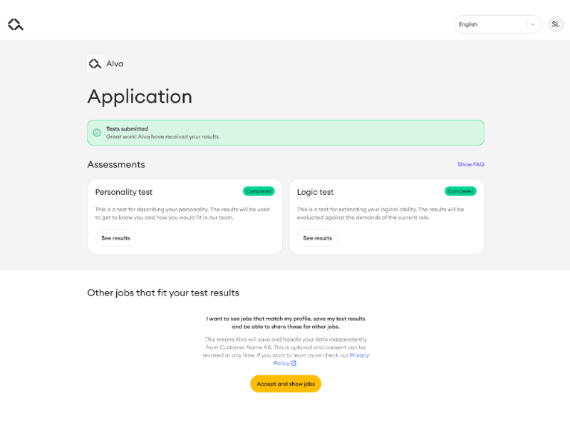 Candidate sign up flow