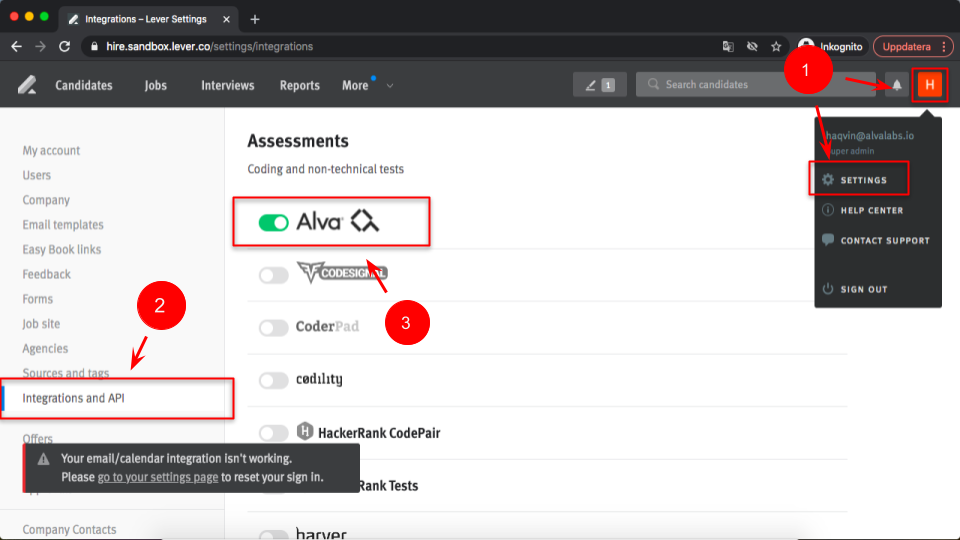 Alva Labs x Lever Integration